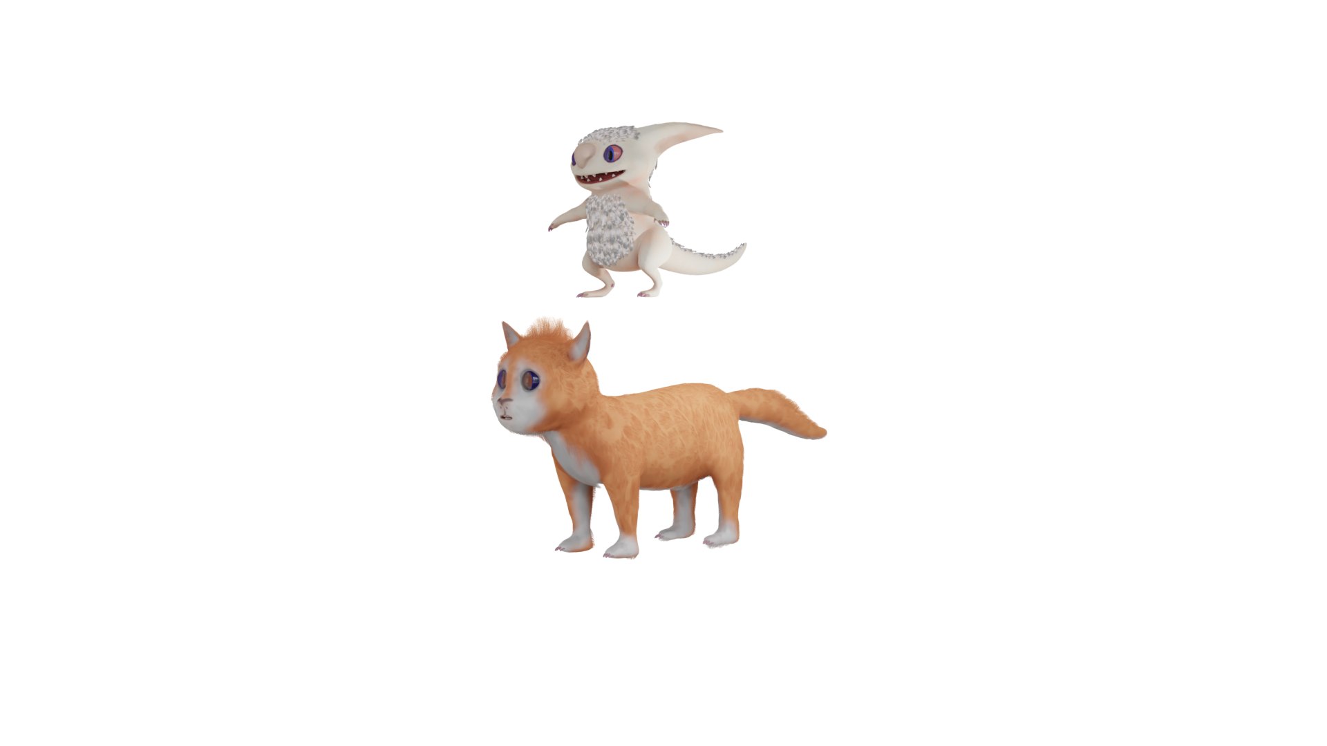 Cute Cat Creature 3D Model - TurboSquid 1990277