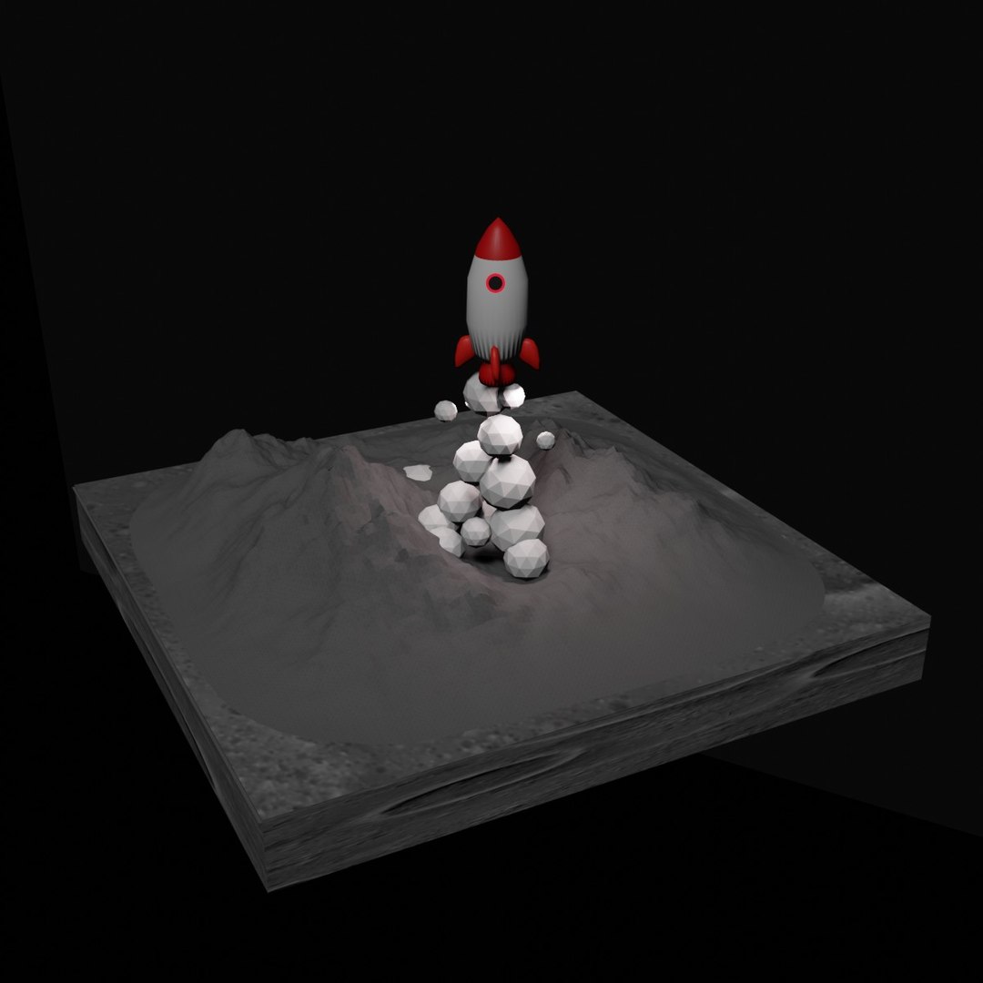 Free lowpoly rocket launches on the moon 3D model - TurboSquid 1834414