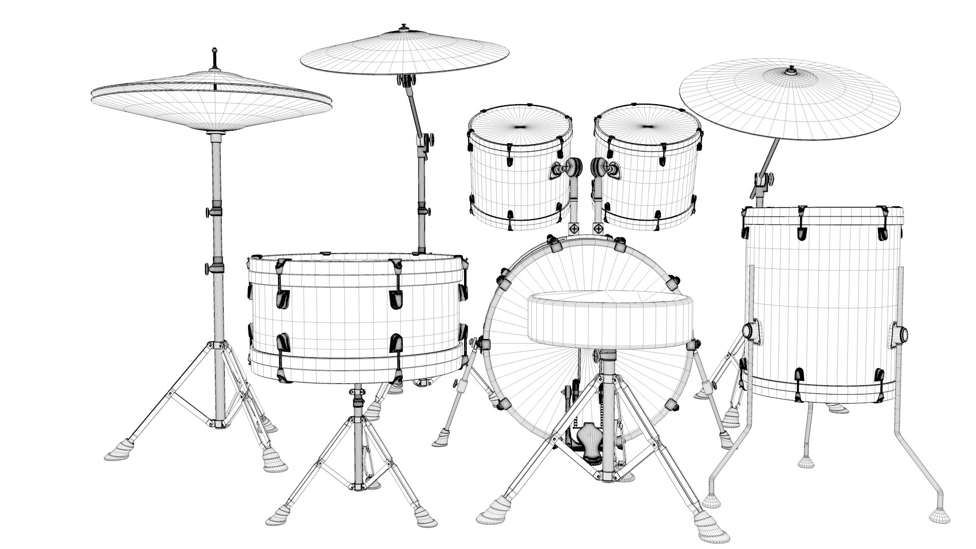 Acoustic Drum Kit model - TurboSquid 1769572