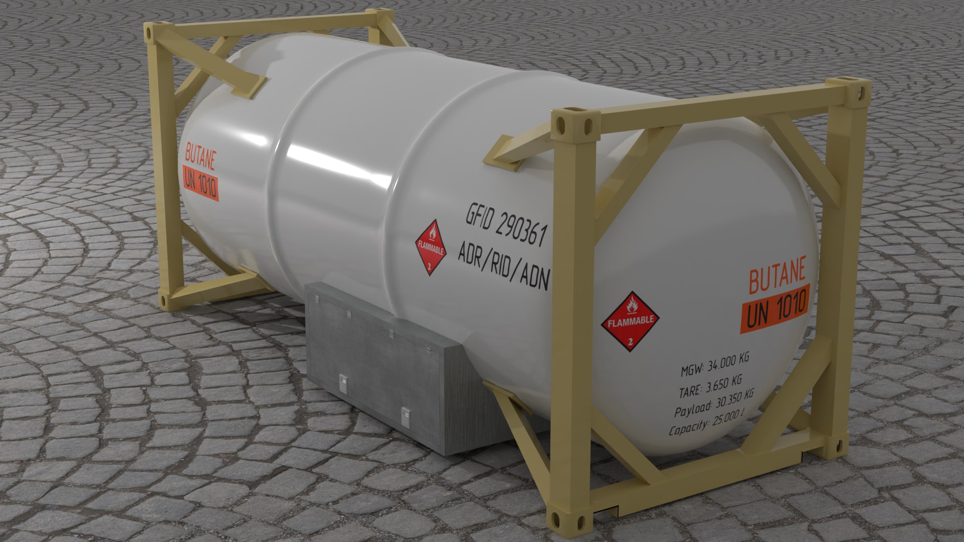 Shipping Gas Tank Container 20ft 3D Model - TurboSquid 2009283