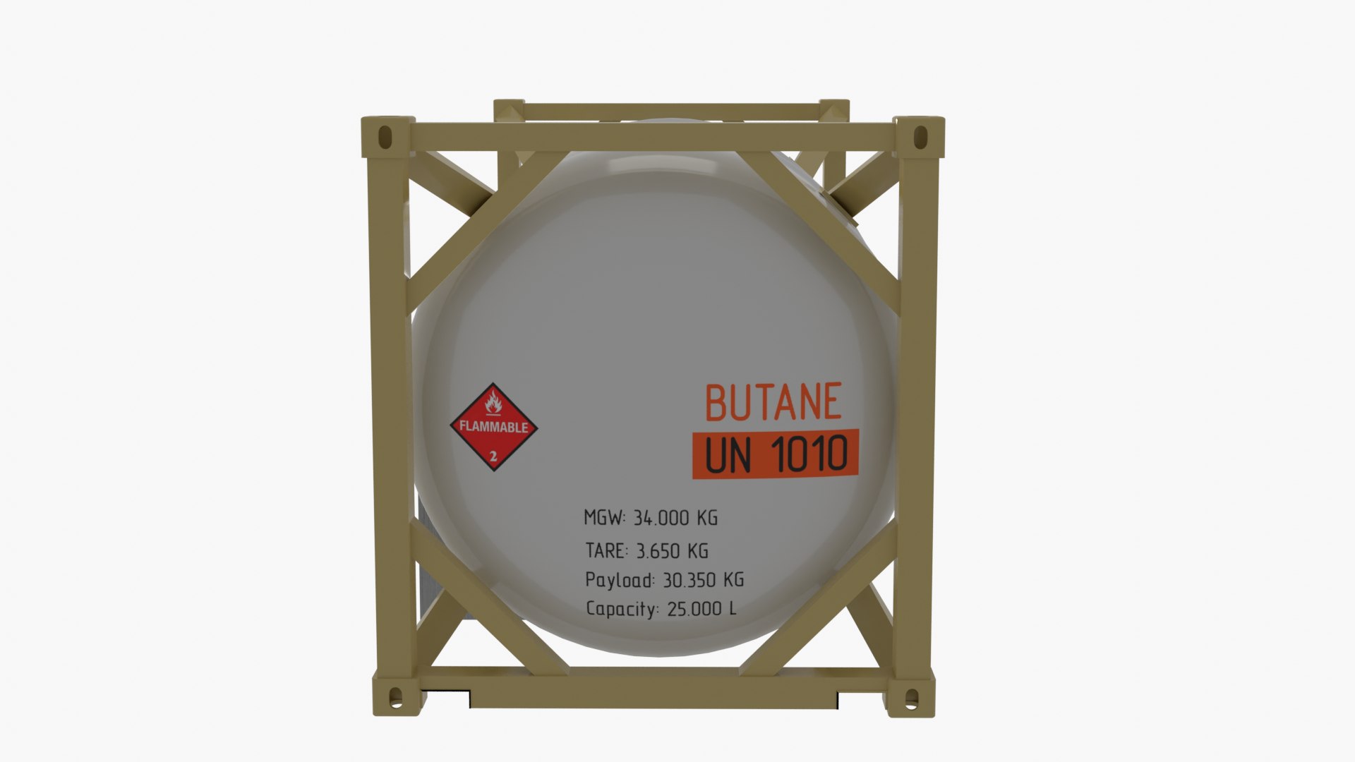 Shipping Gas Tank Container 20ft 3D Model - TurboSquid 2009283