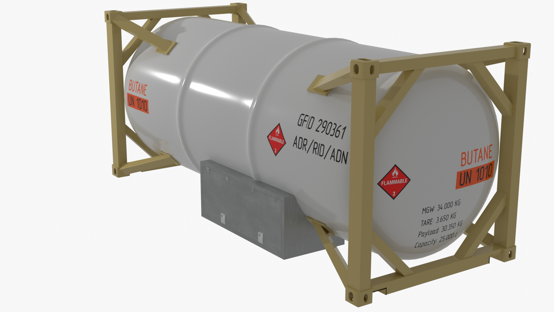 Shipping Gas Tank Container 20ft 3D Model - TurboSquid 2009283