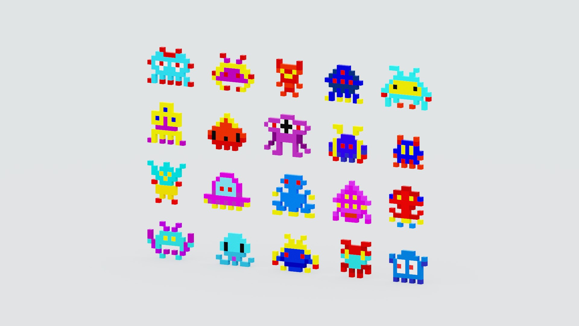Pixel Aliens 3D Model - TurboSquid 2020175