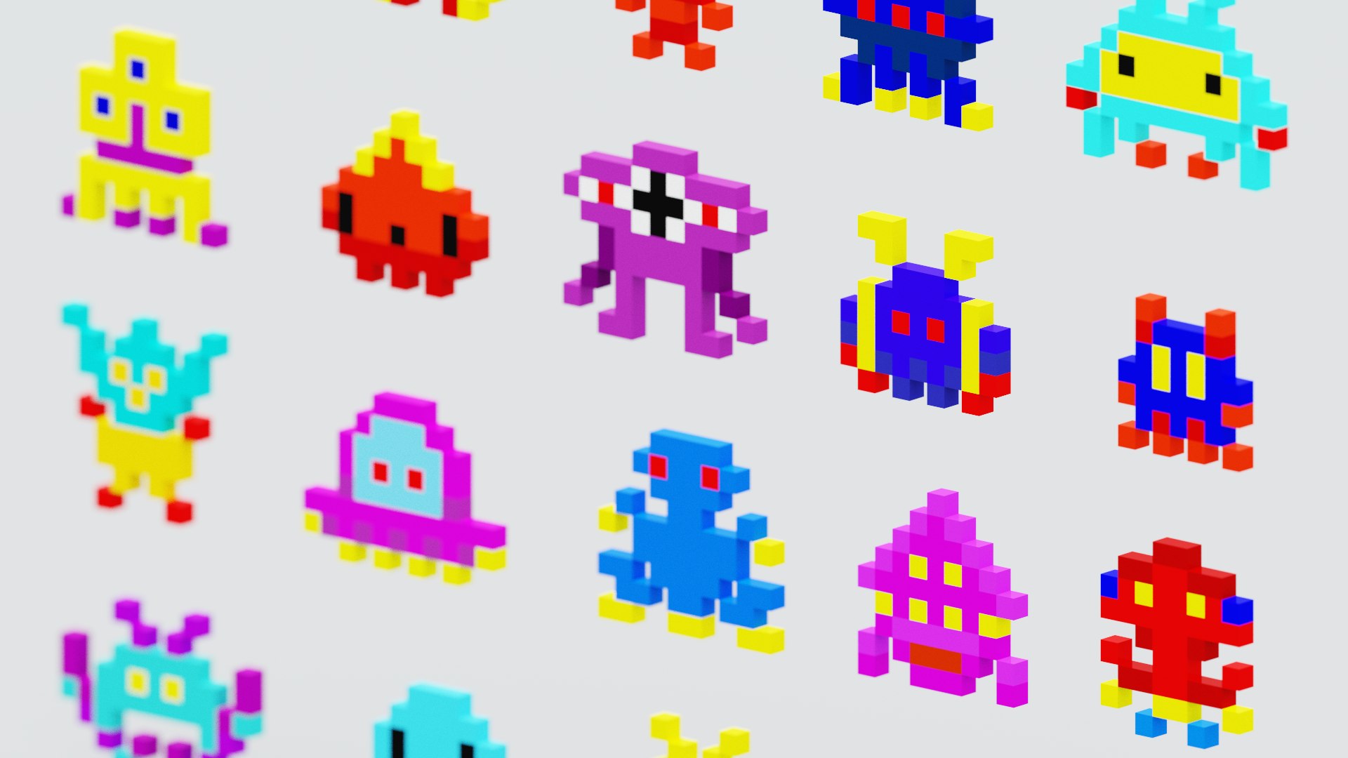 Pixel Aliens 3D Model - TurboSquid 2020175