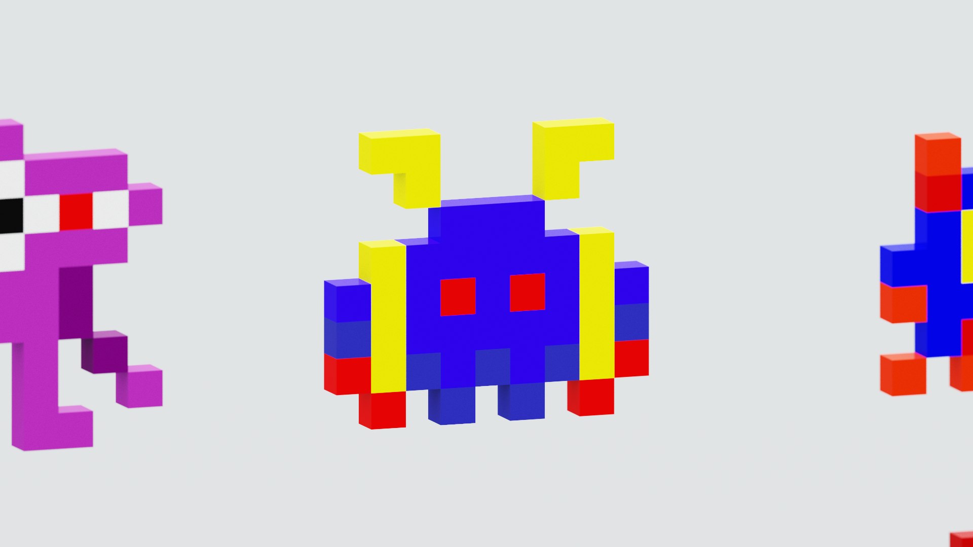 Pixel Aliens 3D Model - TurboSquid 2020175