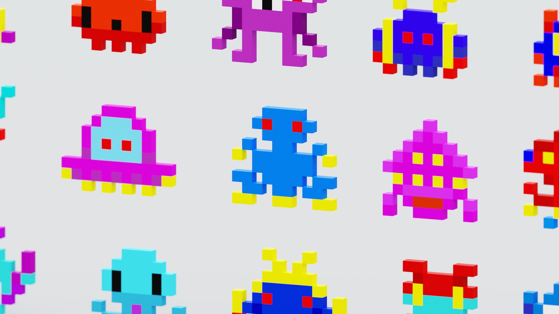 Pixel Aliens 3D Model - TurboSquid 2020175