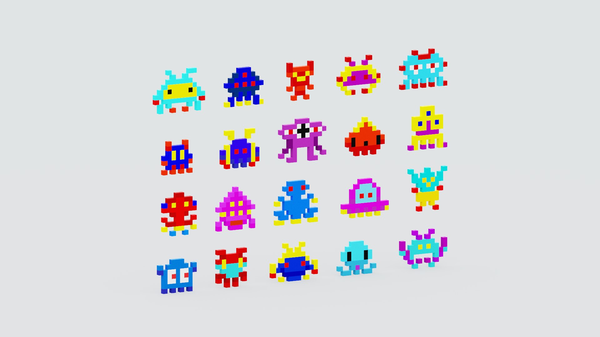 Pixel Aliens 3D Model - TurboSquid 2020175
