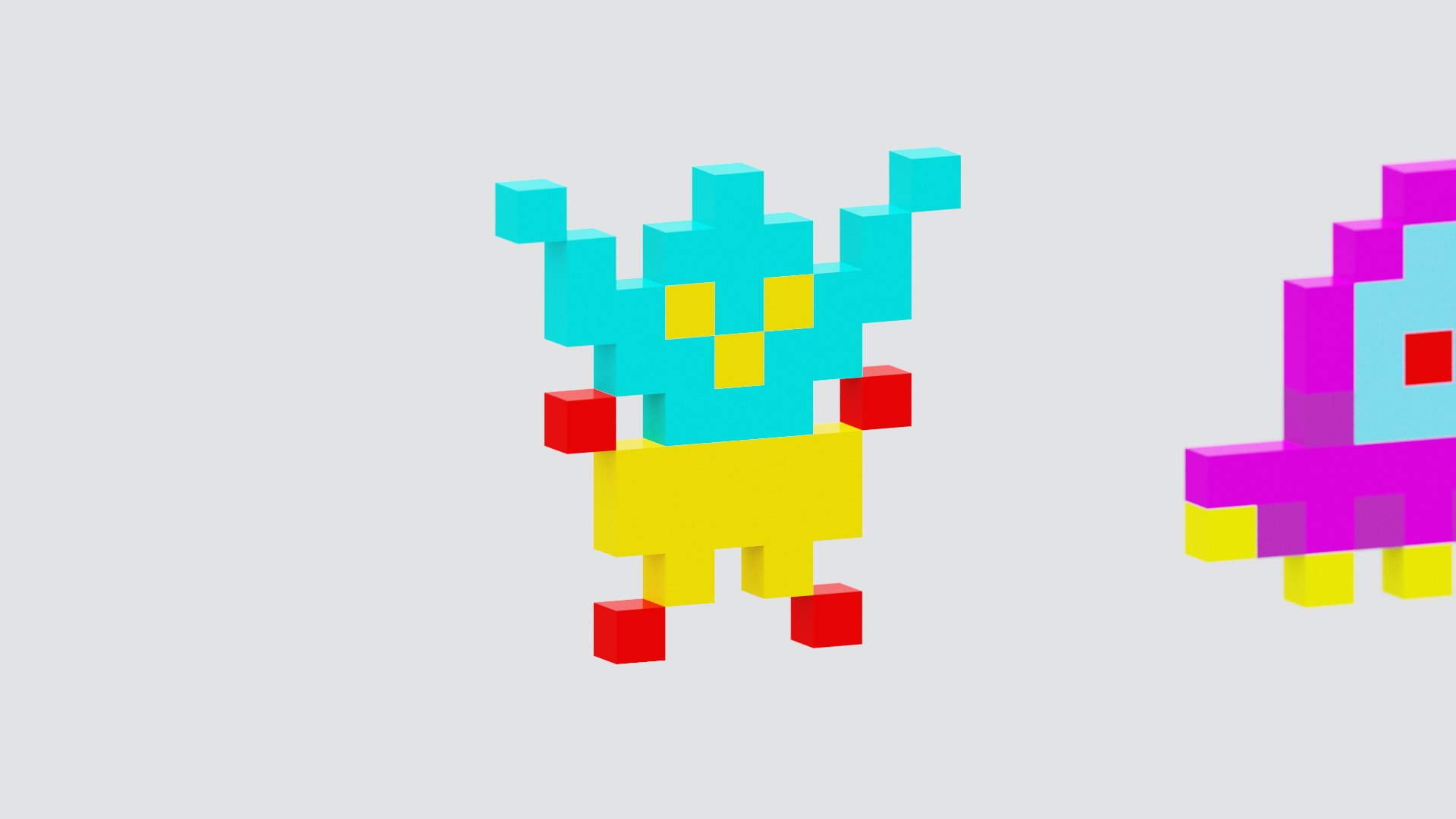 Pixel Aliens 3D Model - TurboSquid 2020175