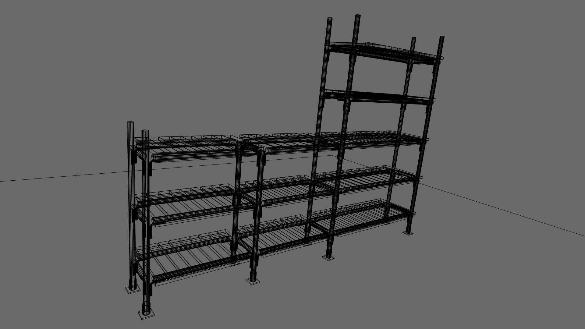 industrial shelving 3d model
