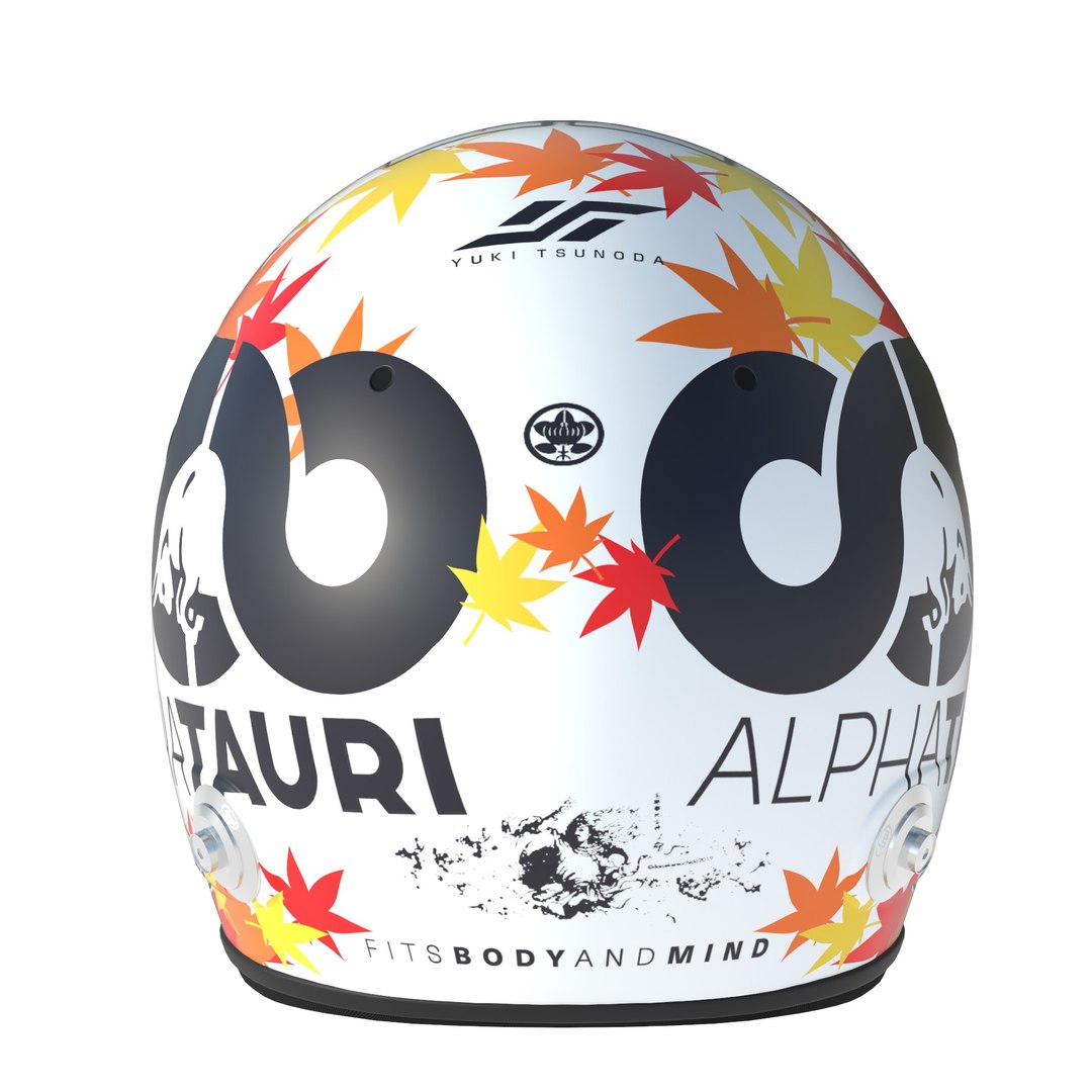 3D F1 Yuki Tsunoda Helmet 2023 - TurboSquid 2129150
