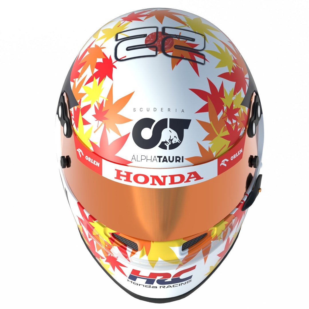 3D F1 Yuki Tsunoda Helmet 2023 - TurboSquid 2129150