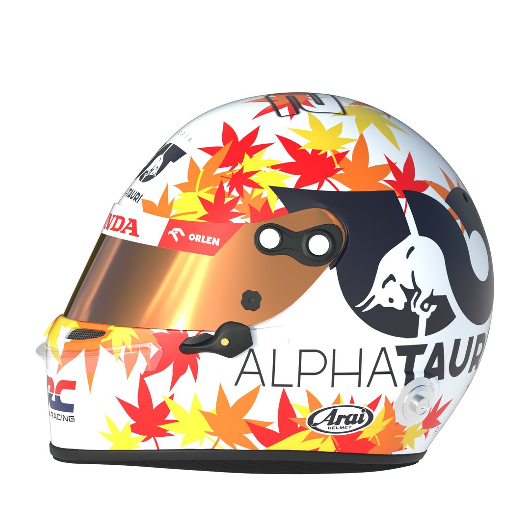 3D F1 Yuki Tsunoda Helmet 2023 - TurboSquid 2129150