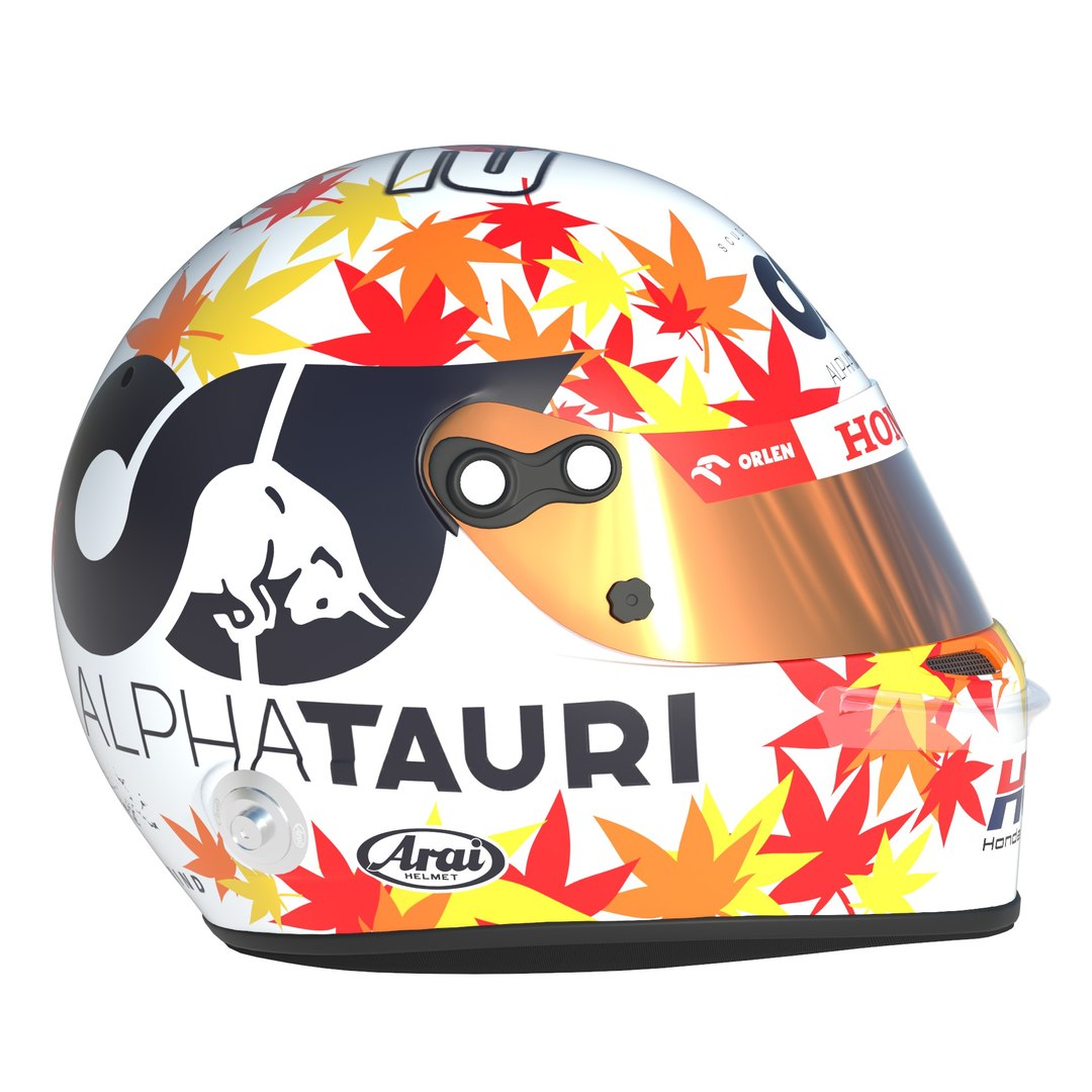 3D F1 Yuki Tsunoda Helmet 2023 - TurboSquid 2129150