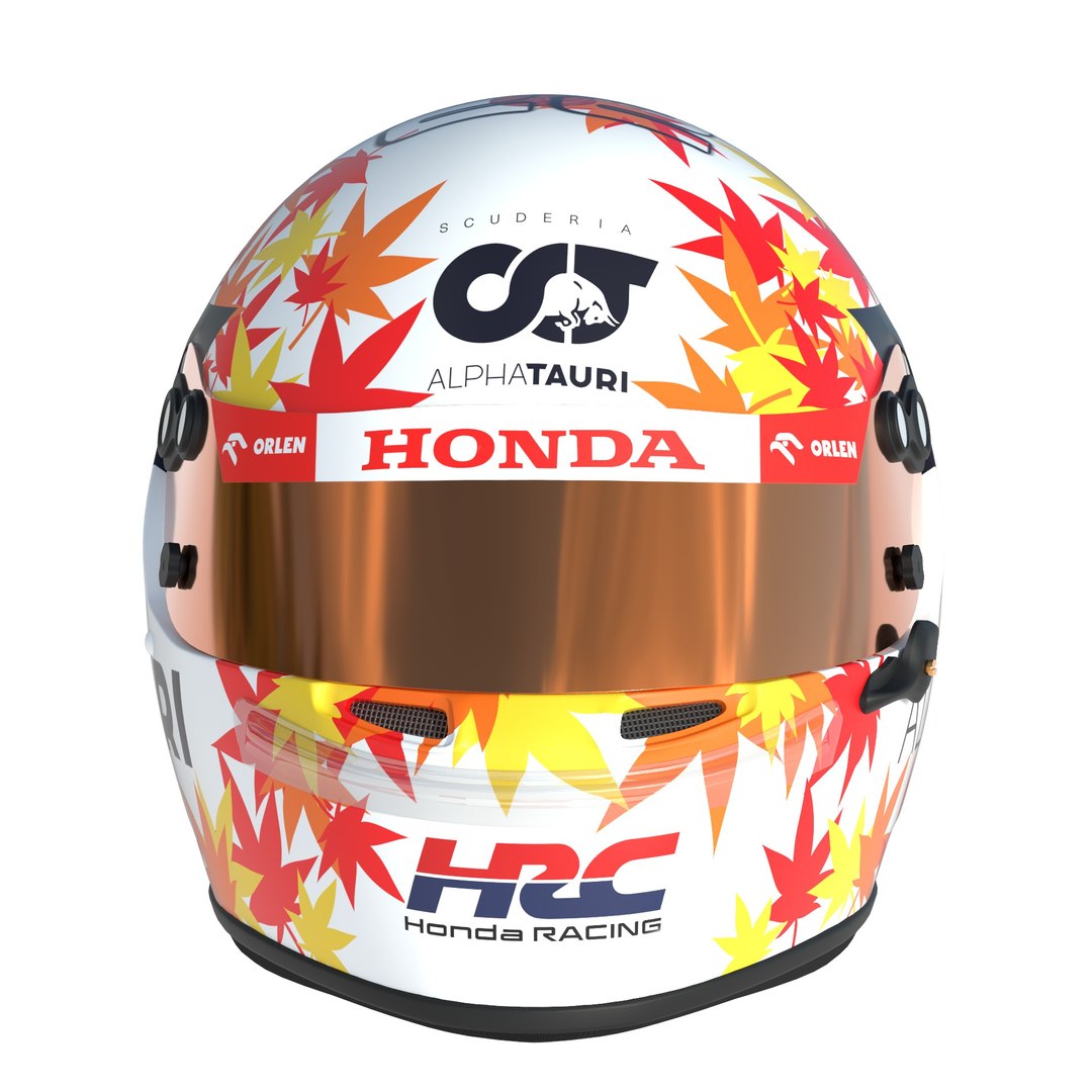 3D F1 Yuki Tsunoda Helmet 2023 - TurboSquid 2129150