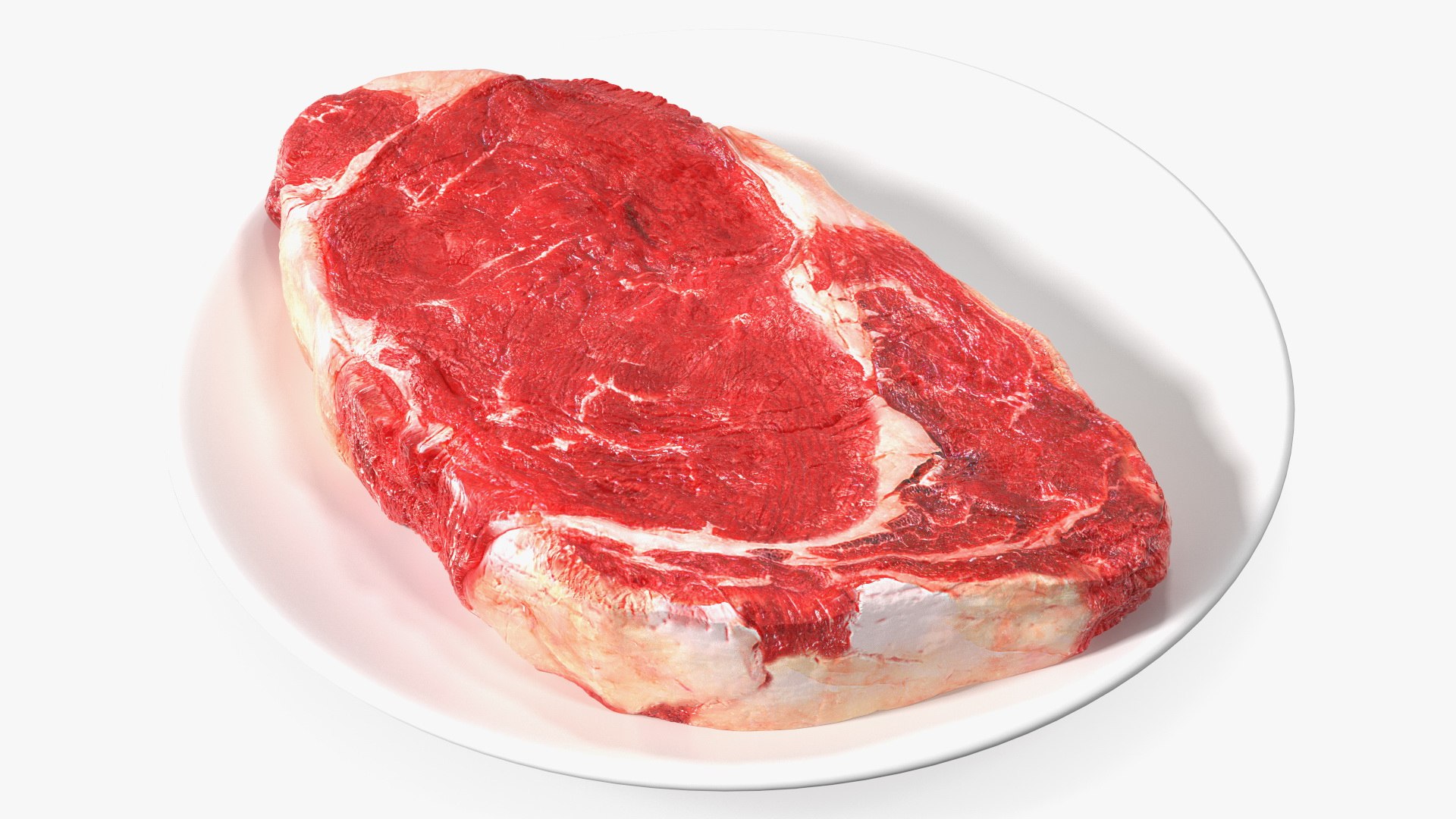 Meat Slice Fresh On Plates 3D Model - TurboSquid 1948561