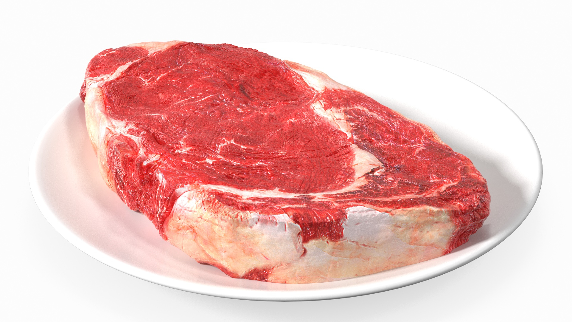 Meat Slice Fresh On Plates 3D Model - TurboSquid 1948561