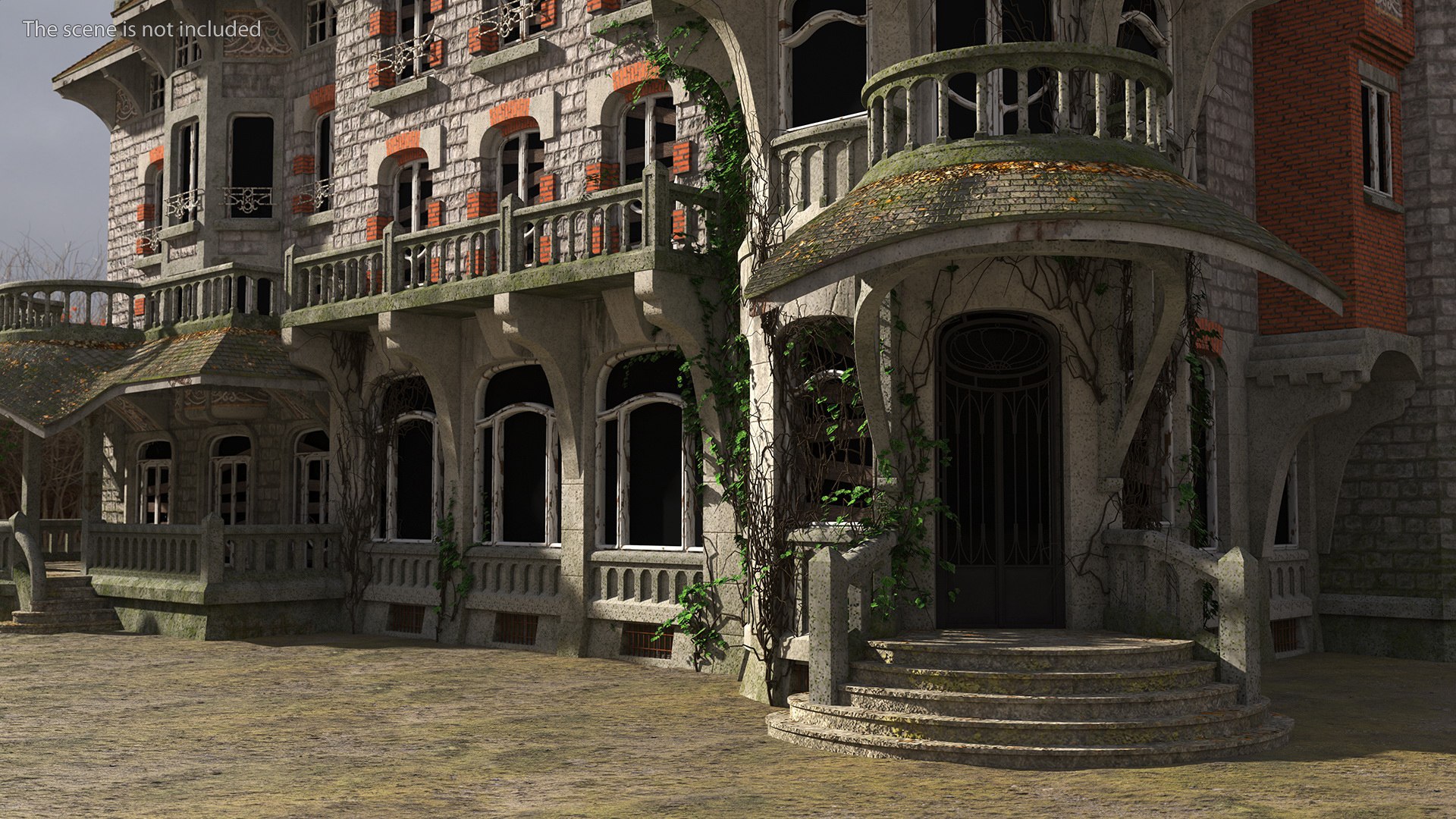 Old Spooky Mansion 3D model - TurboSquid 2101304