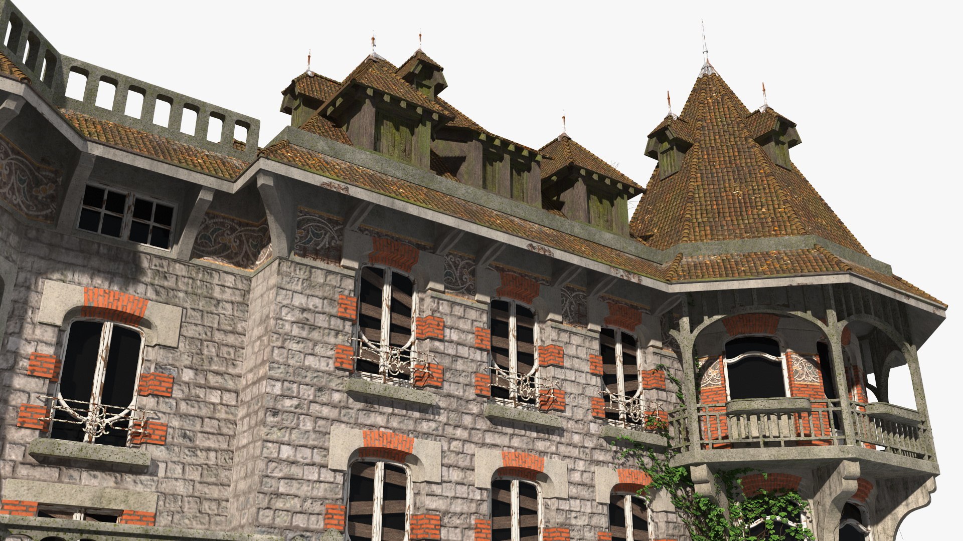 Old Spooky Mansion 3D model - TurboSquid 2101304
