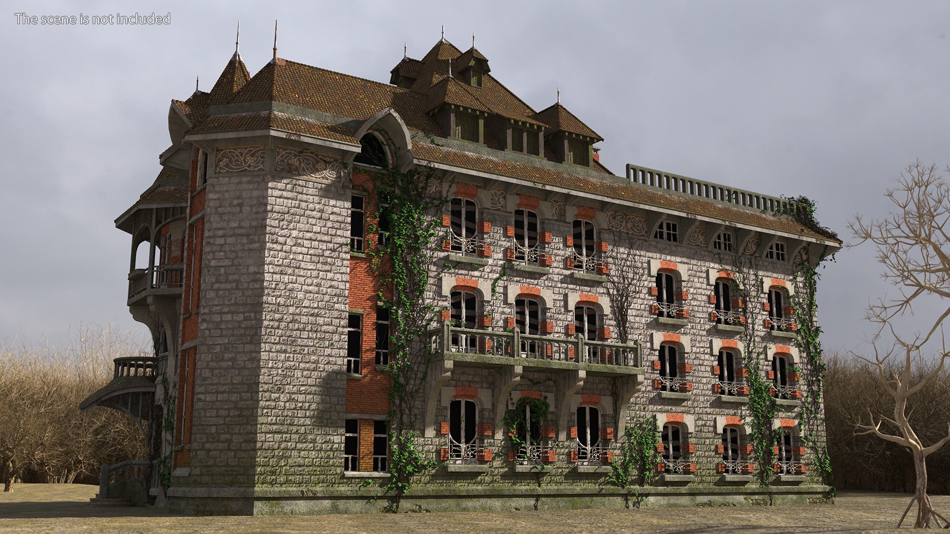 Old Spooky Mansion 3D model - TurboSquid 2101304