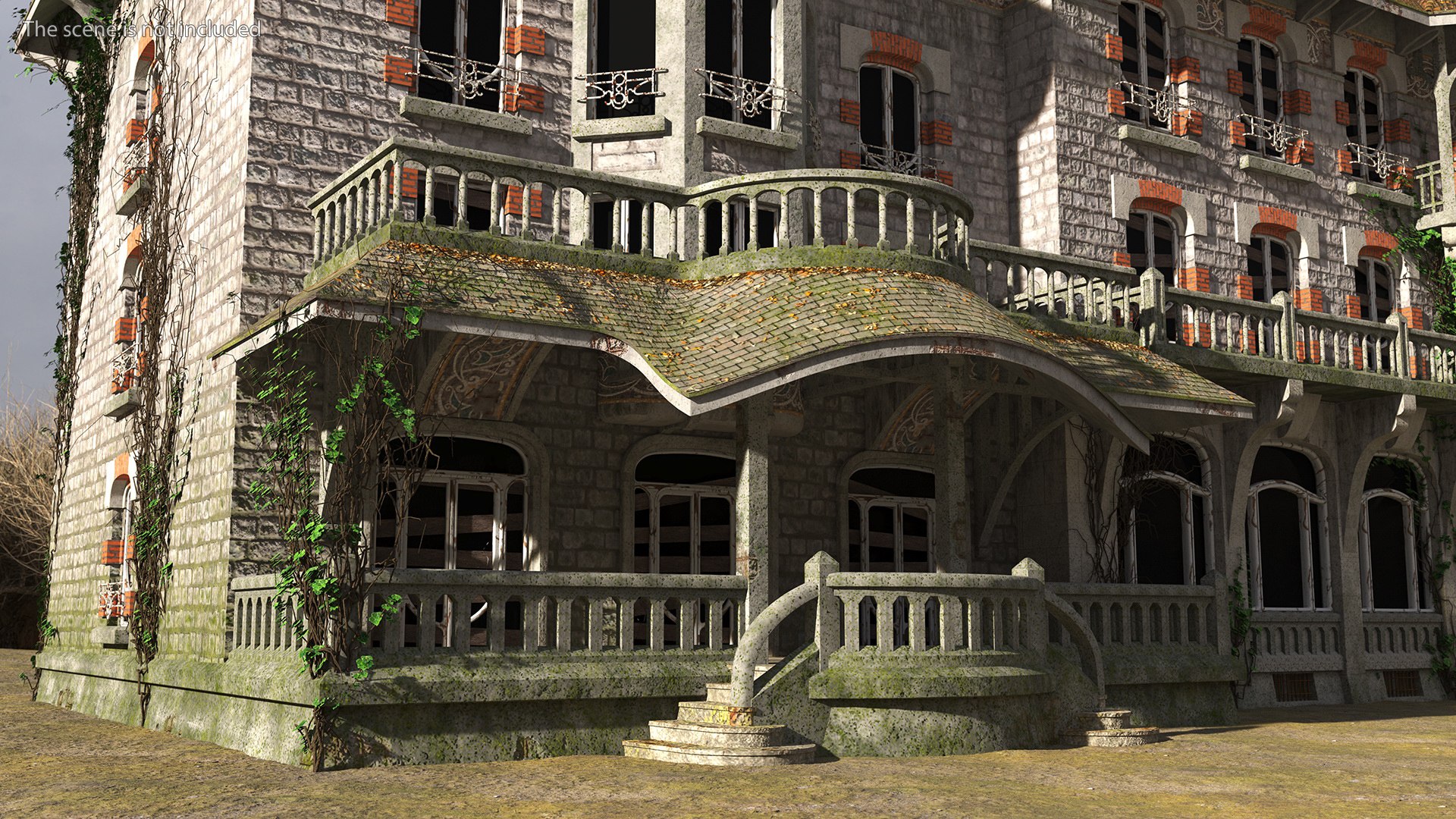 Old Spooky Mansion 3D model - TurboSquid 2101304