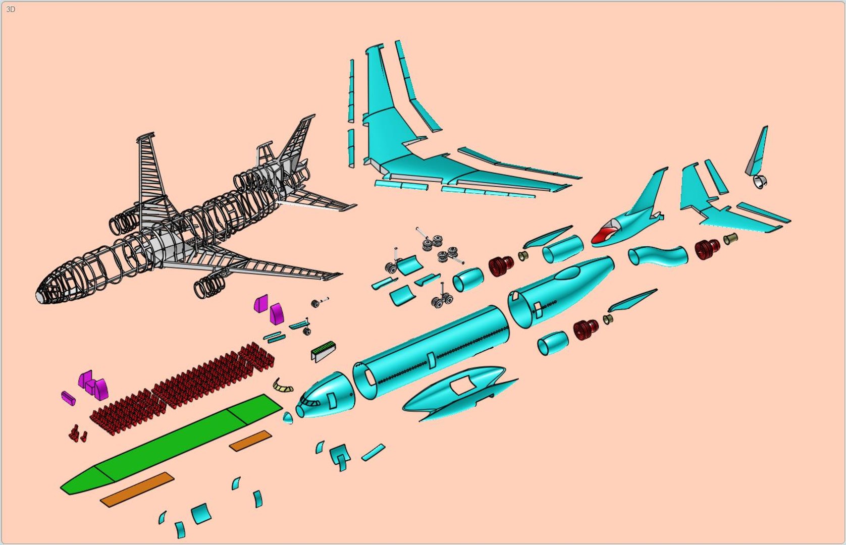 lockheed l1011 aircraft solid dwg