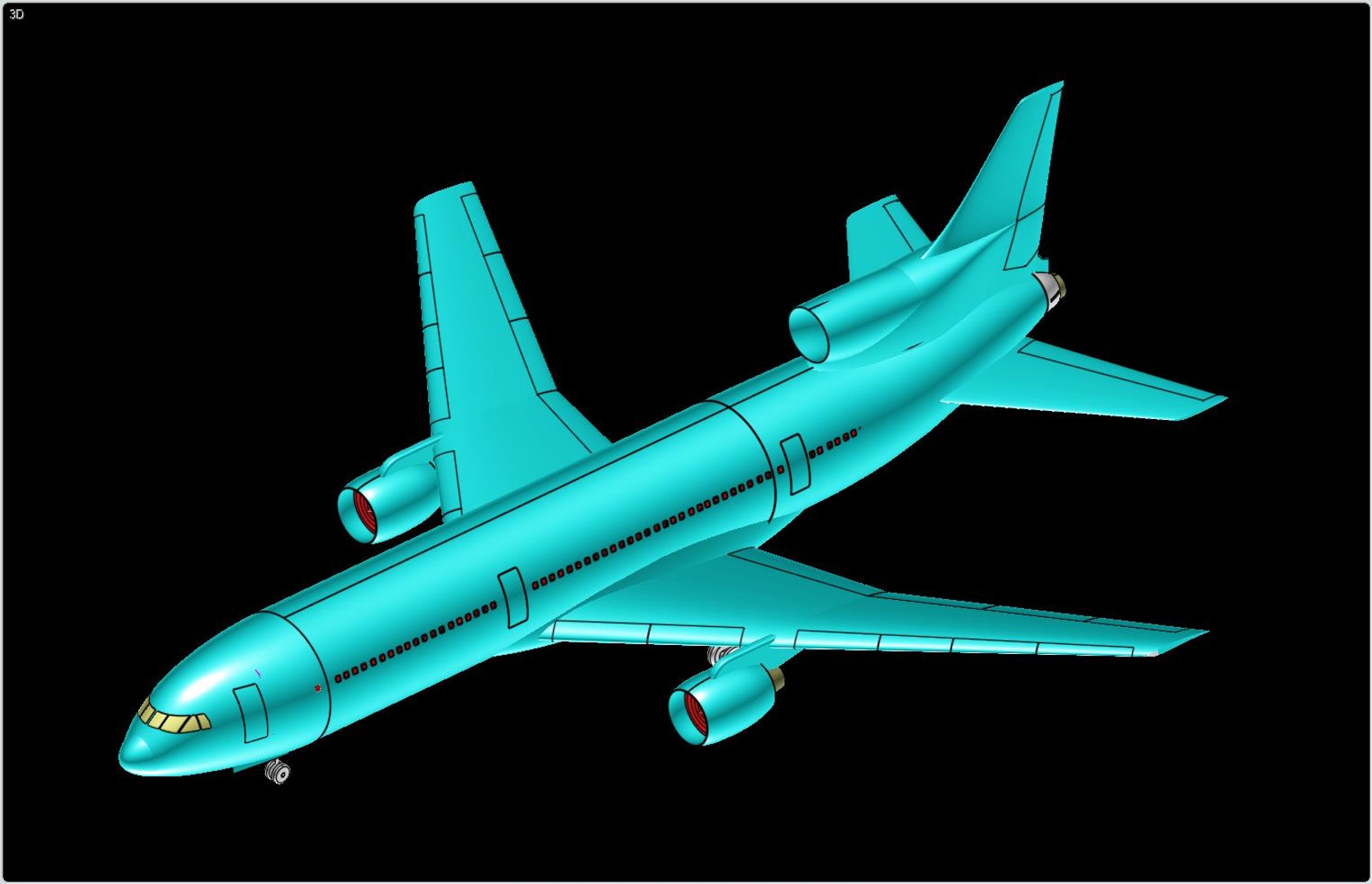 lockheed l1011 aircraft solid dwg