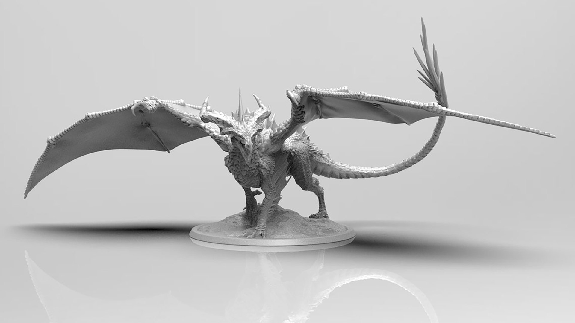 LEGENDARY DRAGON DESIGN THE BLACKIE DRAGON STATUE STL 3DC Model ...