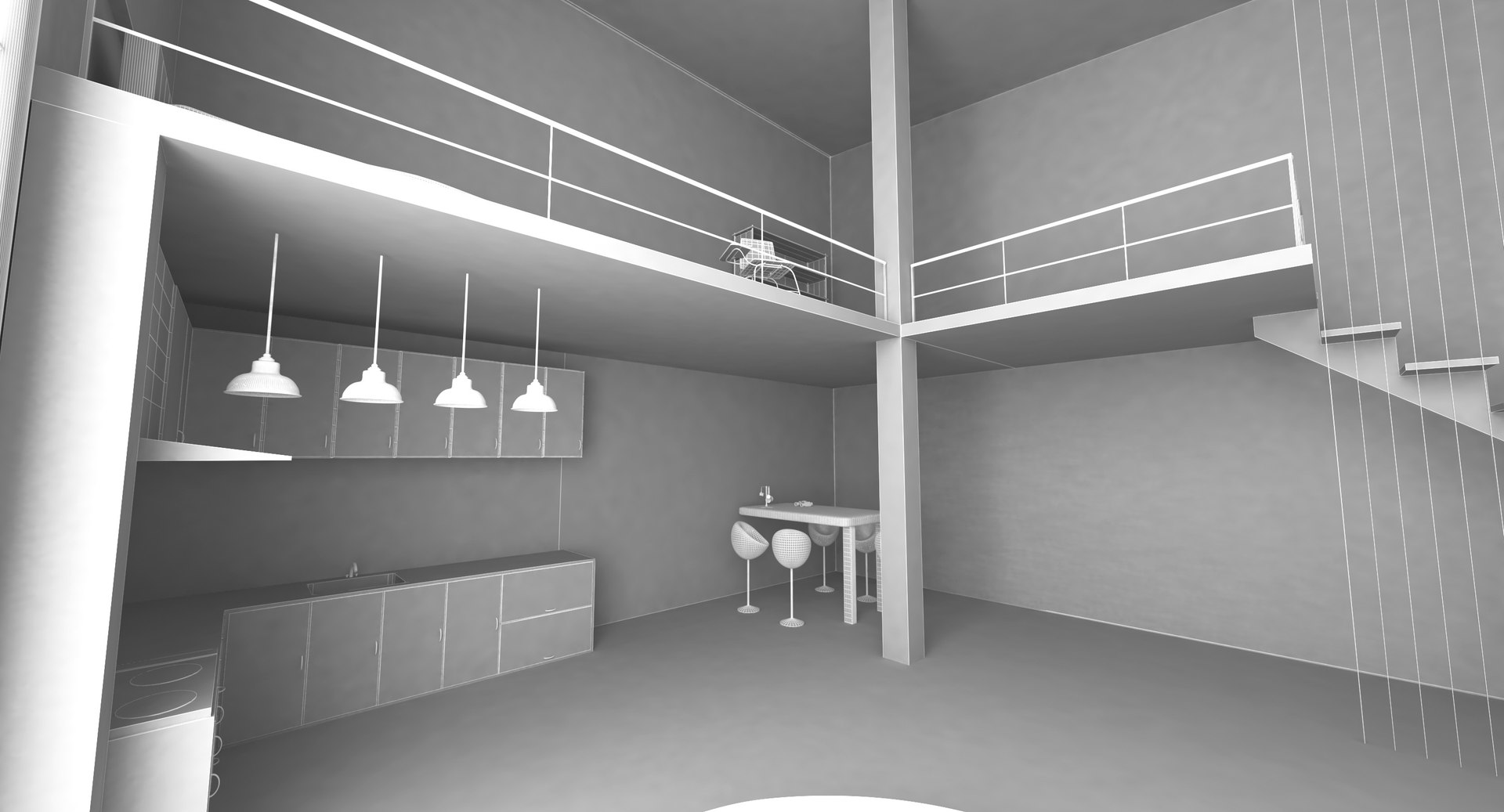 Loft Scene 3D Model - TurboSquid 1187553