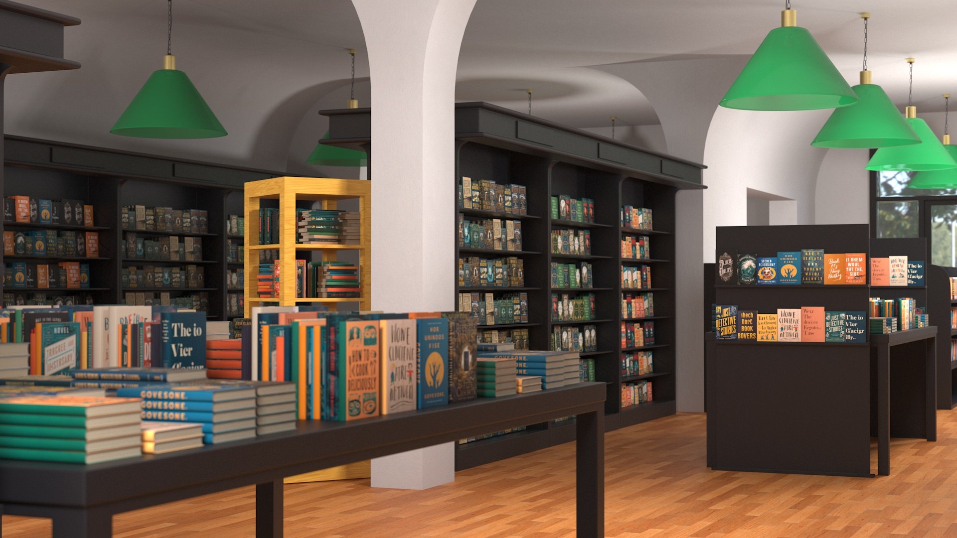3D Interior Of Book Store No Lights Model - TurboSquid 2303840