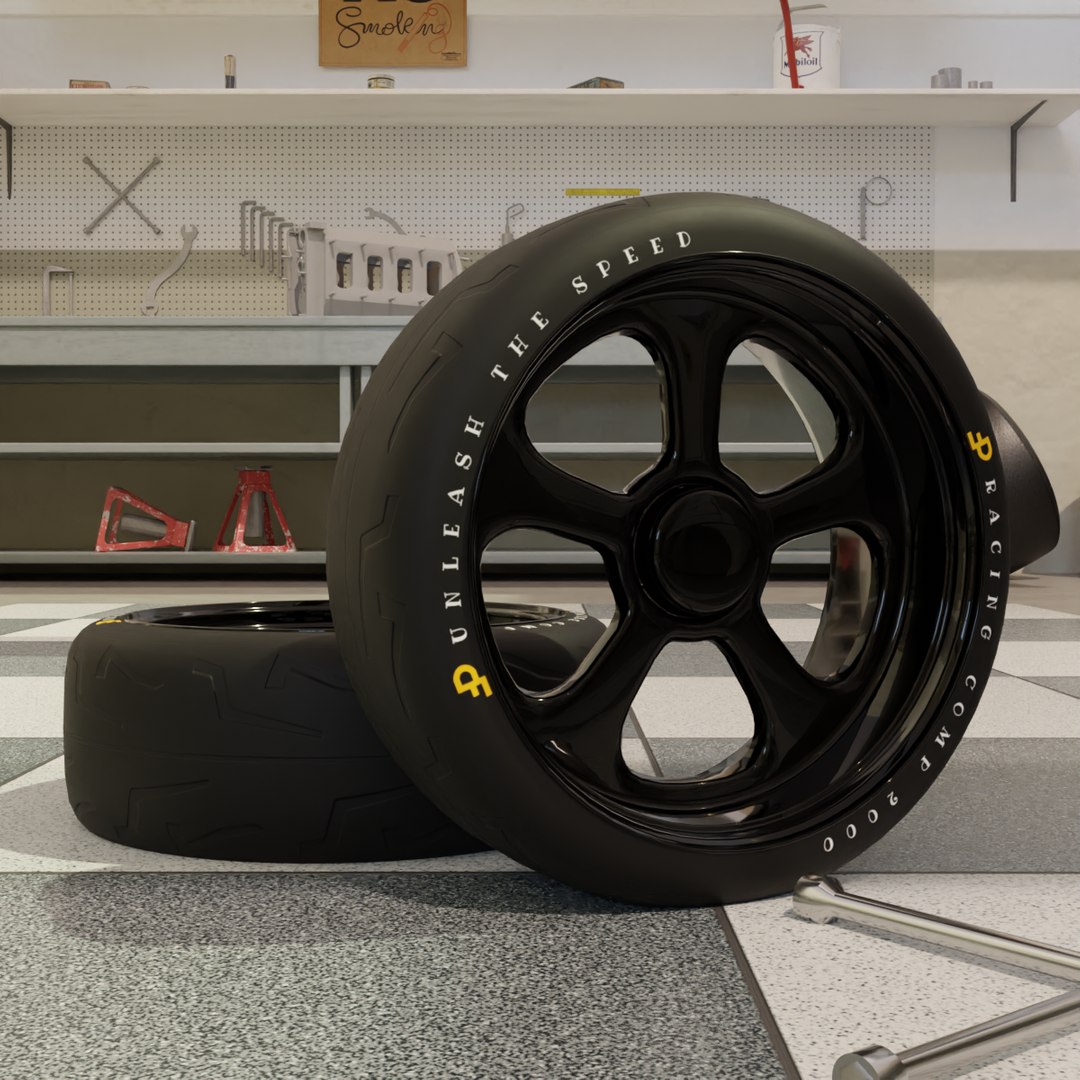 High-Detail Racing Car Wheel For Games And Rendering Low-Poly 3D Model ...