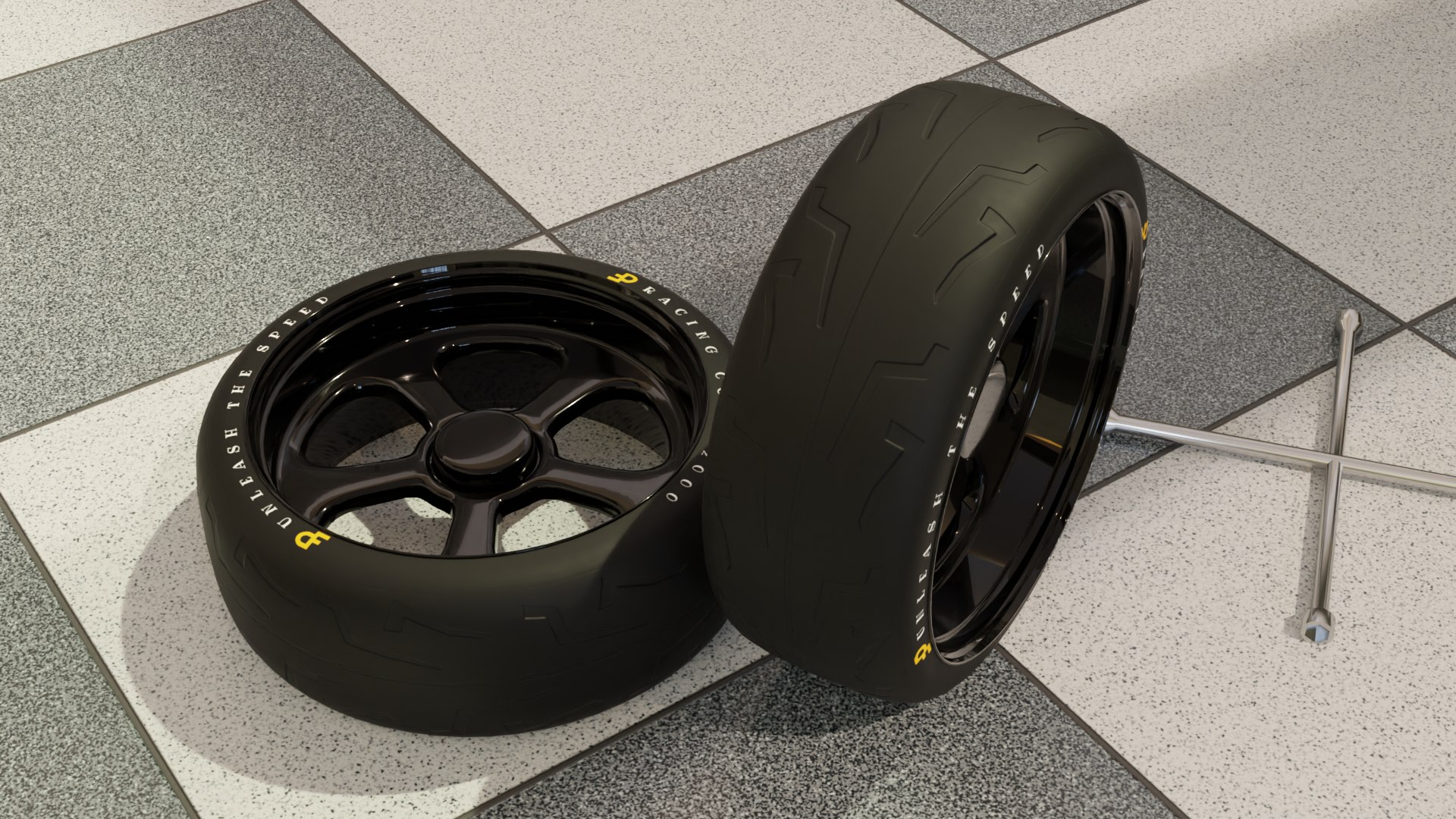 High-Detail Racing Car Wheel For Games And Rendering Low-Poly 3D Model ...