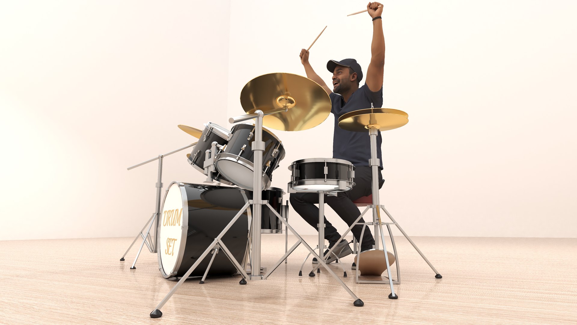 3D Model Drummer 4K - TurboSquid 2376250