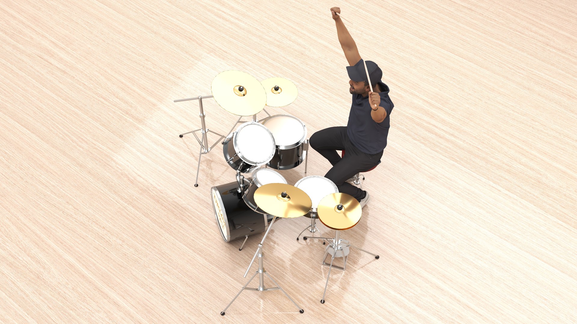 3D Model Drummer 4K - TurboSquid 2376250