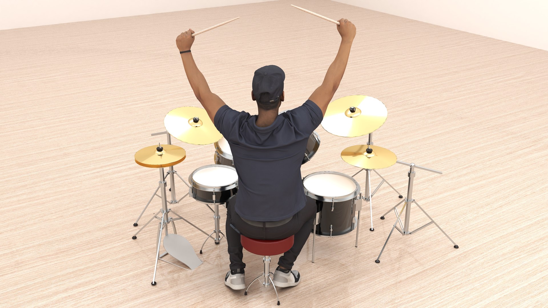 3D Model Drummer 4K - TurboSquid 2376250