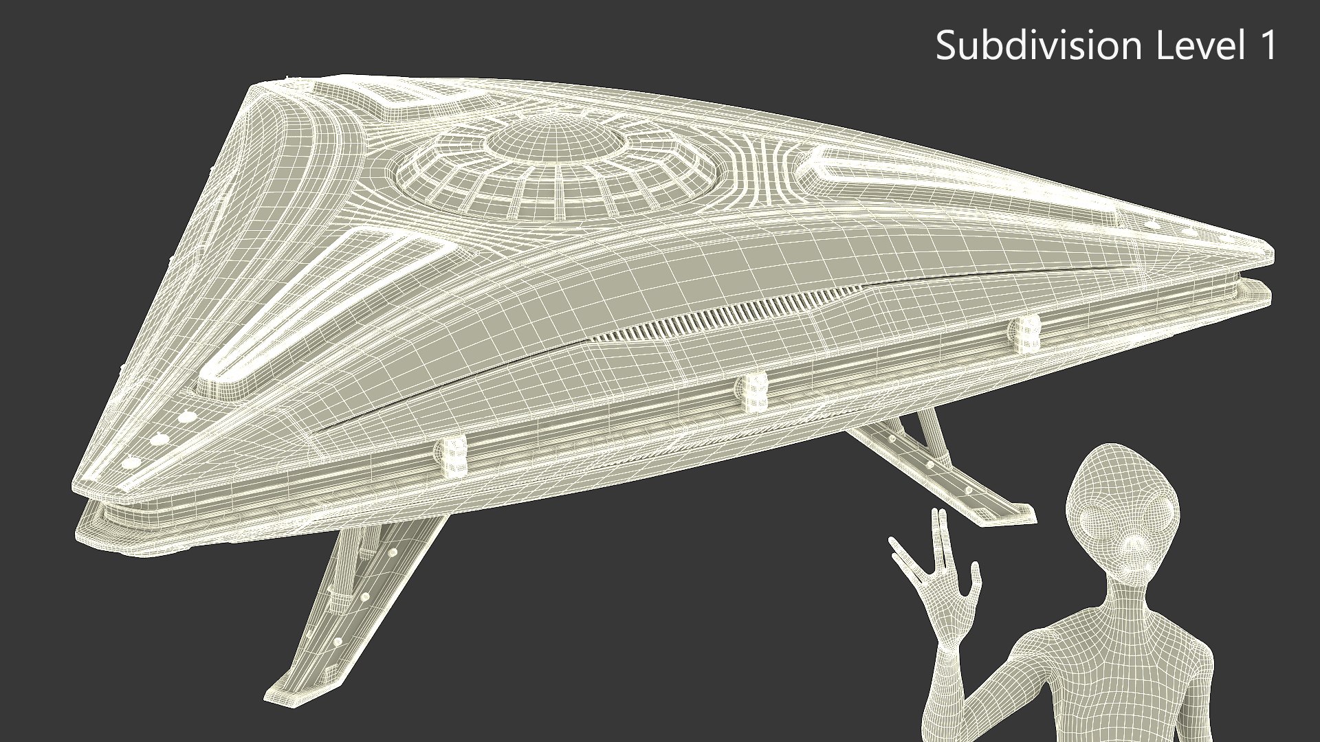 Alien Spaceship With Humanoid 3D Model - TurboSquid 2374672