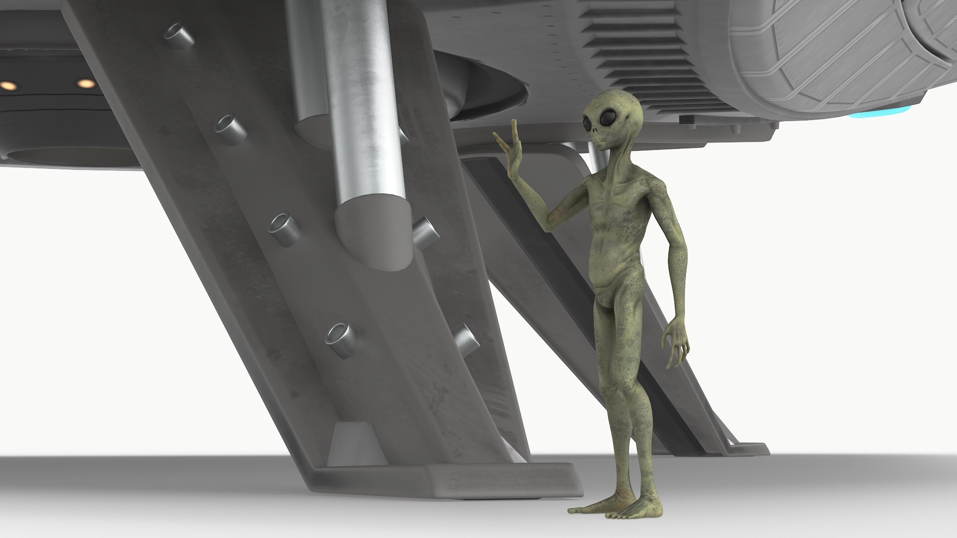 Alien Spaceship With Humanoid 3D Model - TurboSquid 2374672