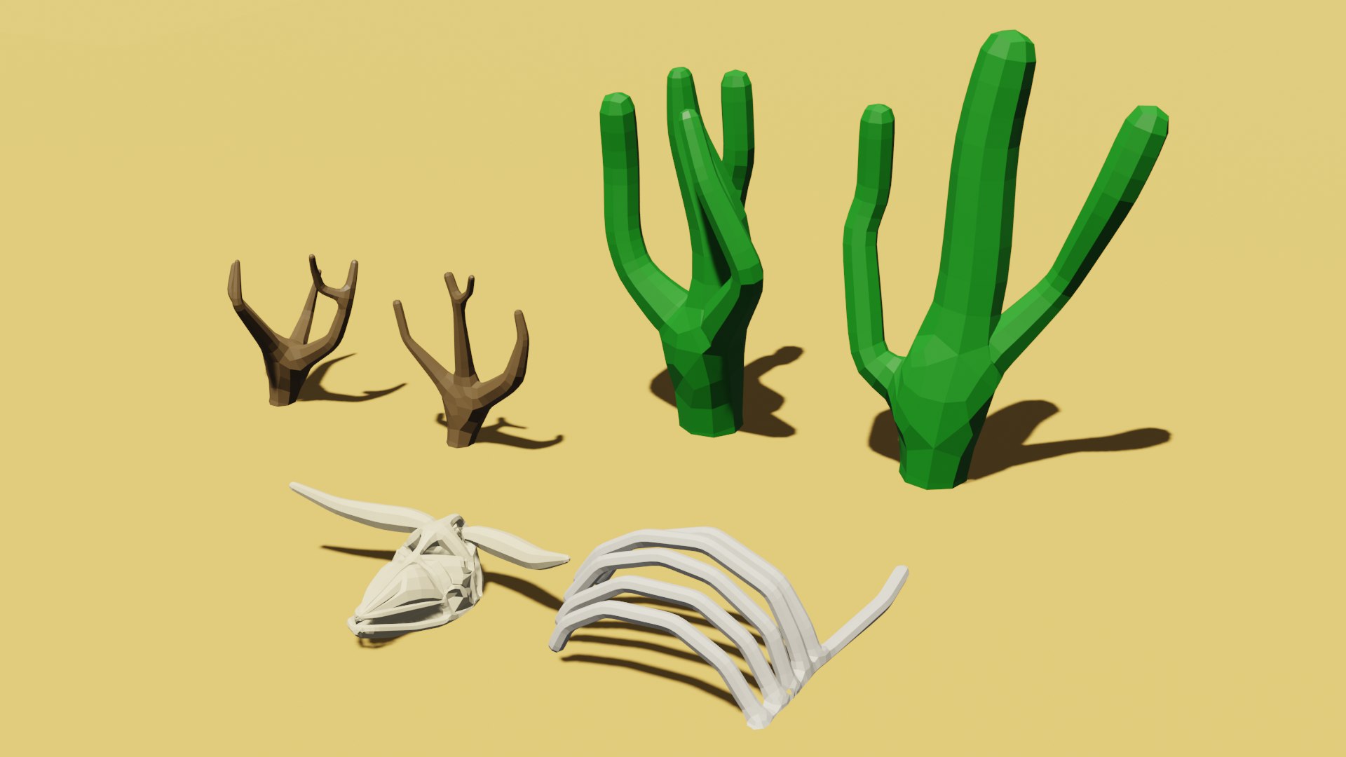 Low Poly Desert Pack 3D Model - TurboSquid 2297697