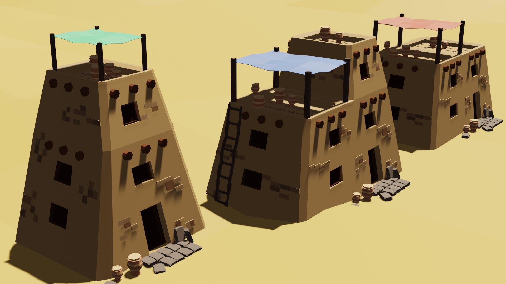 Low Poly Desert Pack 3D Model - TurboSquid 2297697