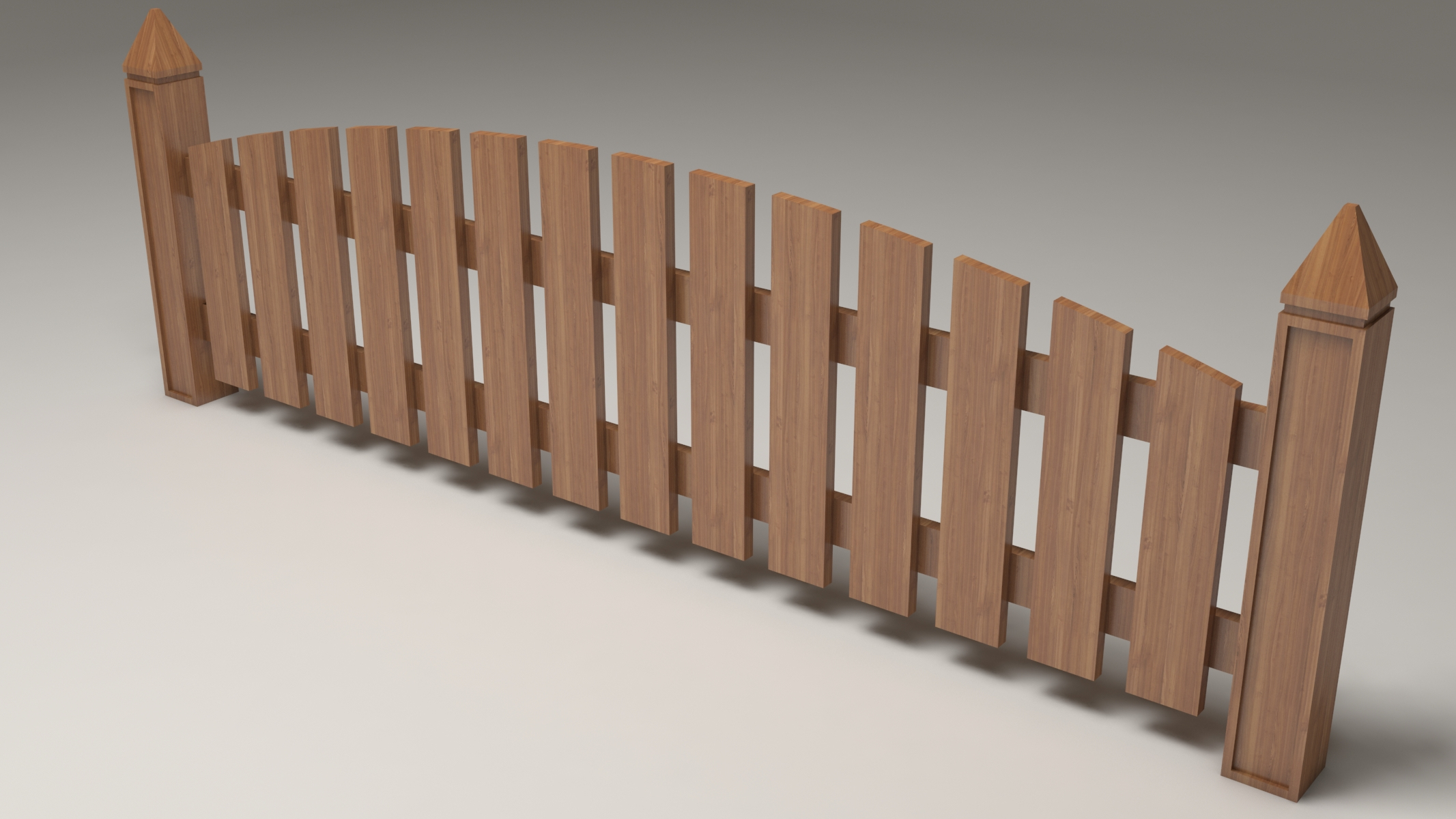 Wooden garden fence model - TurboSquid 1530263