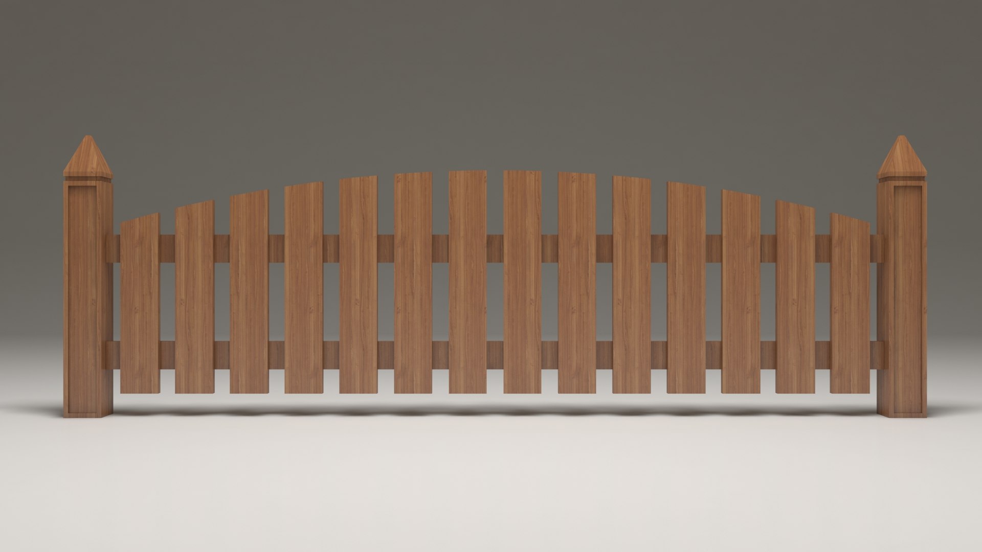 Wooden Garden Fence Model - TurboSquid 1530263