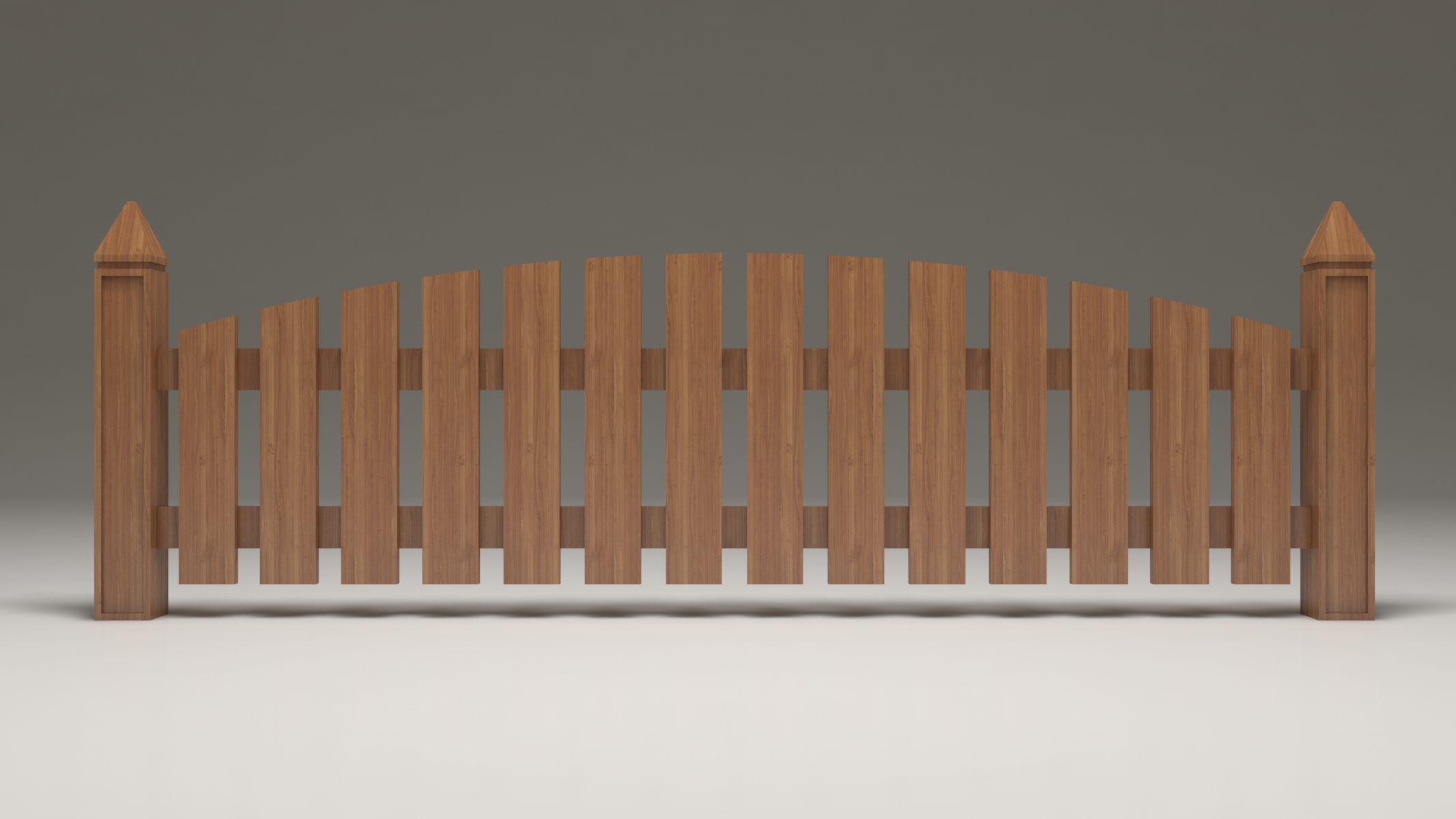 Wooden garden fence model - TurboSquid 1530263