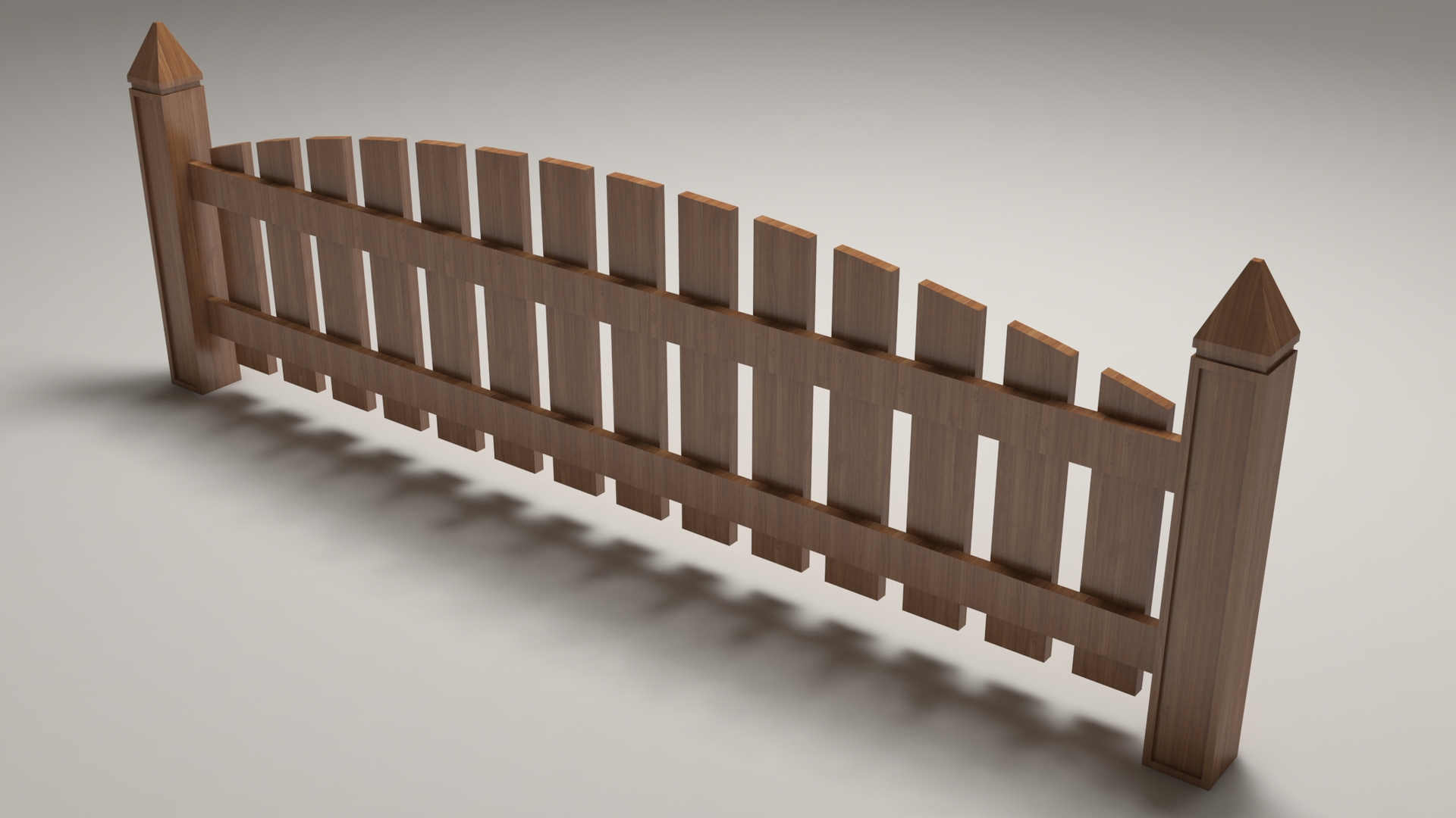 Wooden garden fence model - TurboSquid 1530263