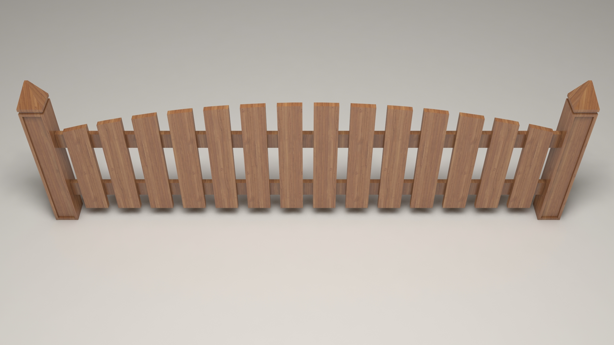 Wooden garden fence model - TurboSquid 1530263