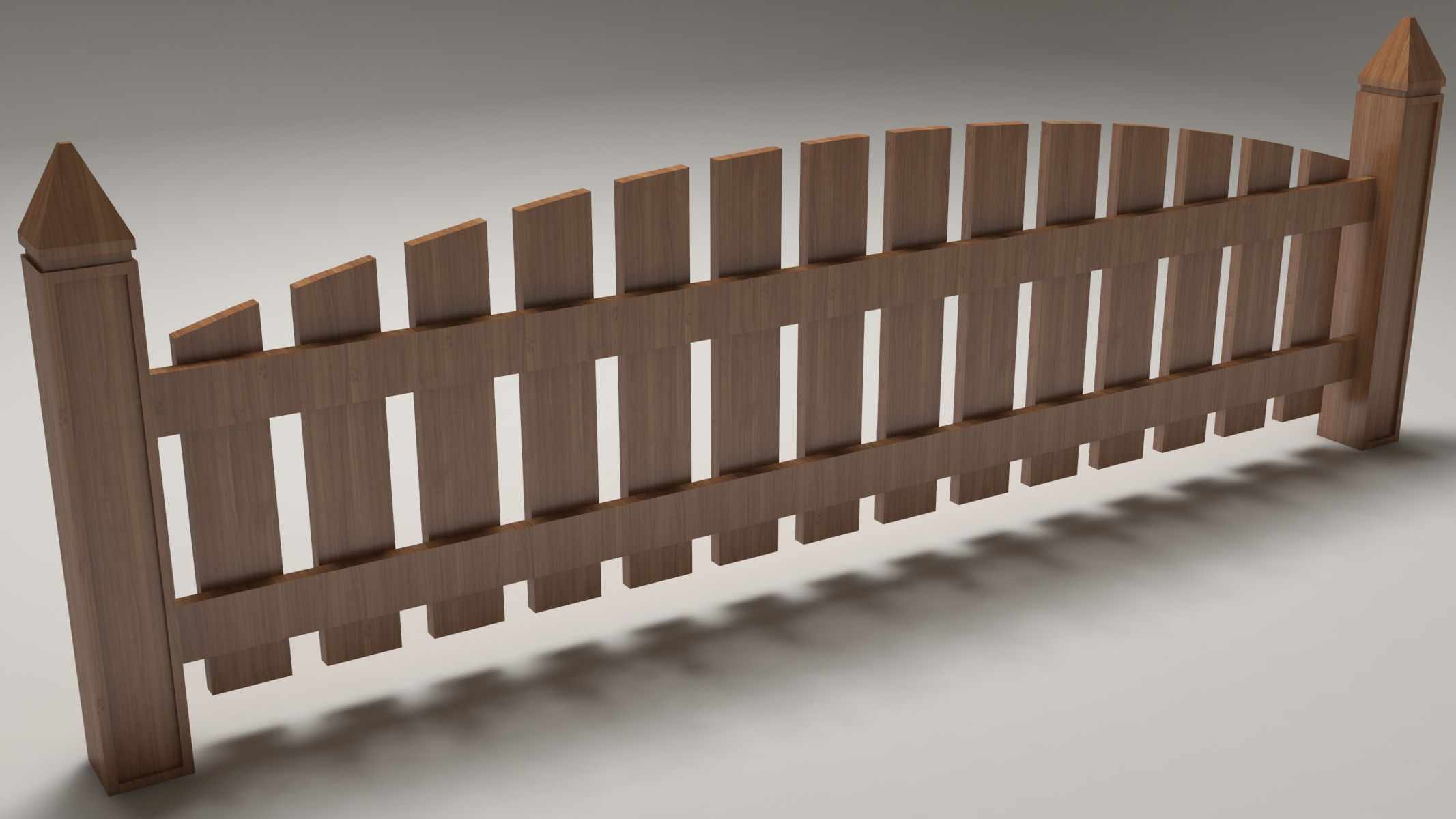 Wooden garden fence model - TurboSquid 1530263