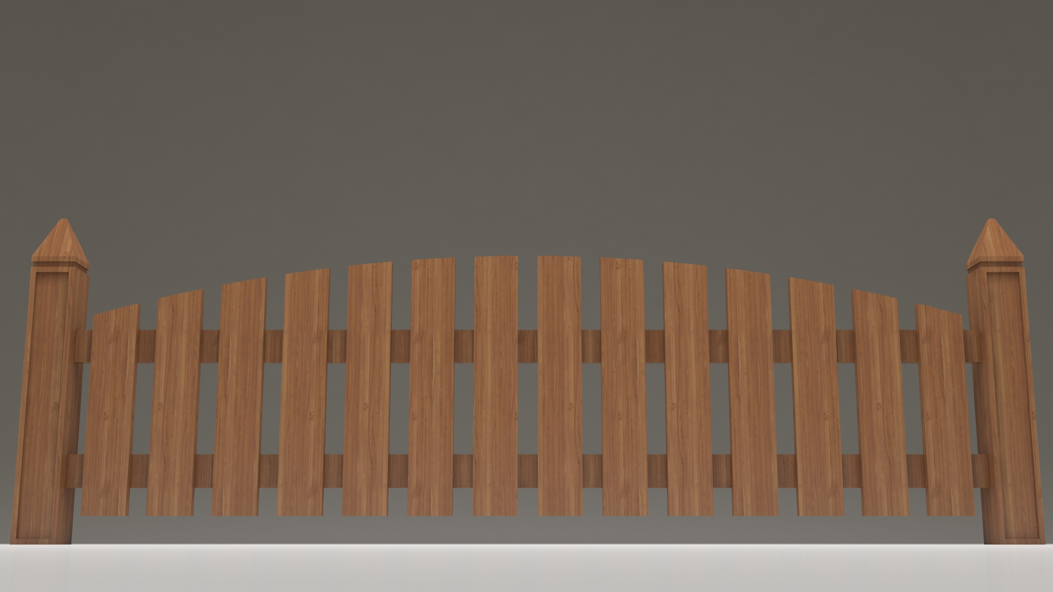 Wooden garden fence model - TurboSquid 1530263