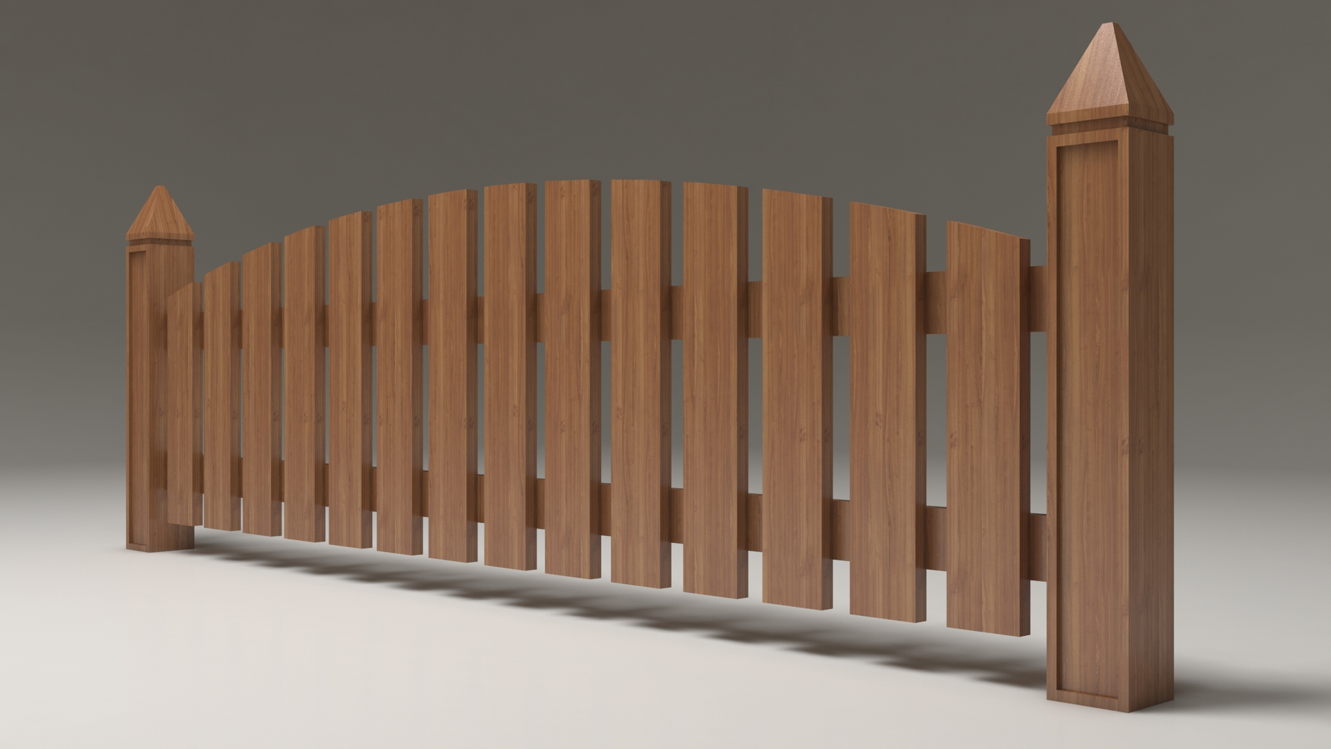 Wooden garden fence model - TurboSquid 1530263