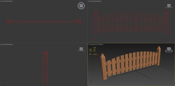 Wooden garden fence model - TurboSquid 1530263