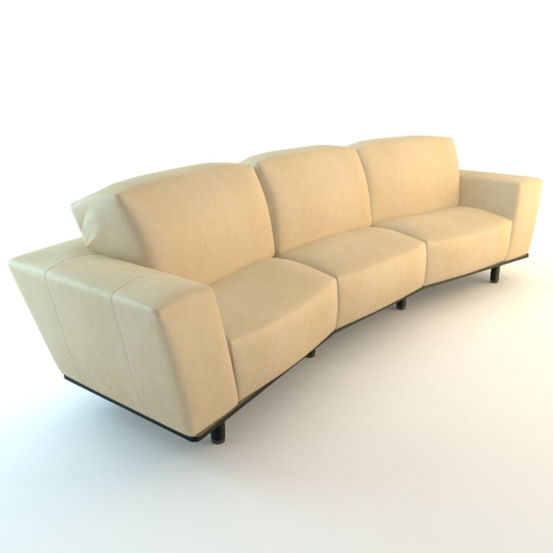 curved sofa contemporary 3d model