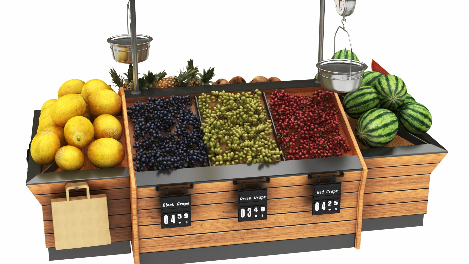 3D fruit display stand melon model - TurboSquid 1602097