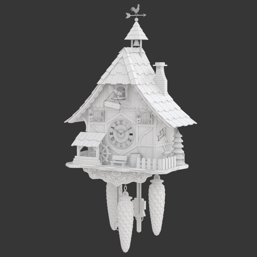 Clock cuckoo 3D model - TurboSquid 1629229
